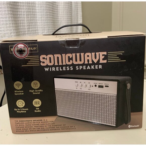 Other | Throwback Sonicwave Wireless Portable Bluetooth Speaker W Fm ...